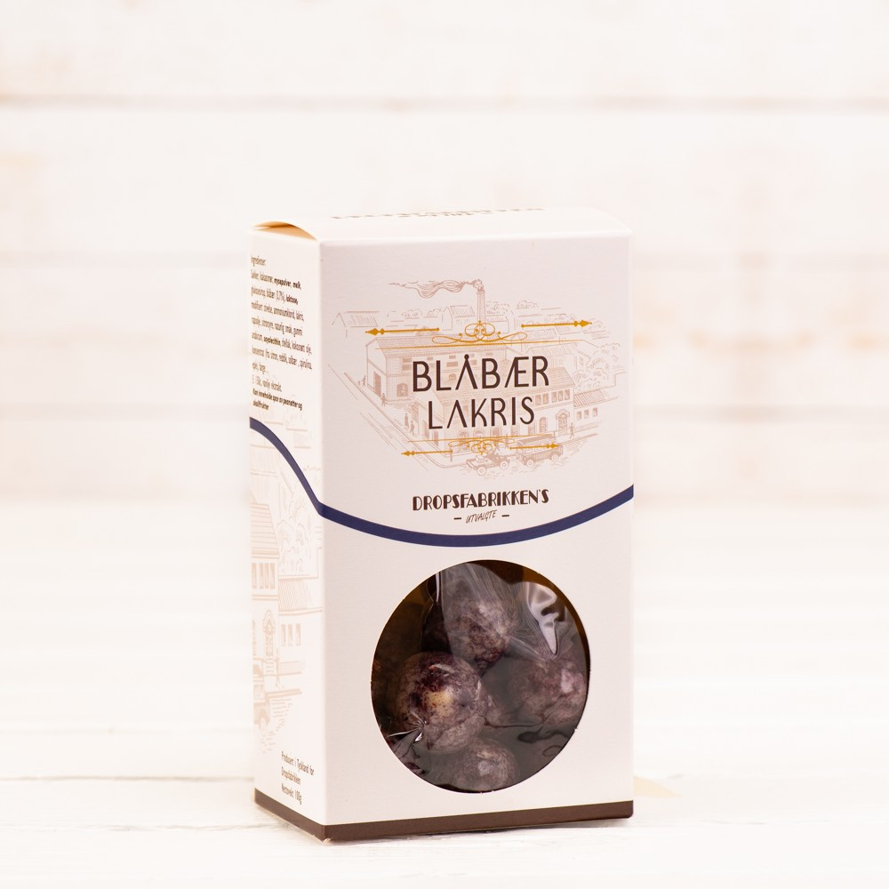 Blåbær lakris 100 gram eske 8 stk Lakriskuler